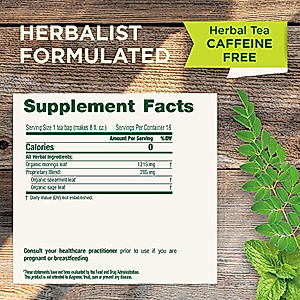 Traditional Medicinals Tea, Organic Moringa, Everyday Wellness, with Spearmint & Sage, 16 Tea Bags