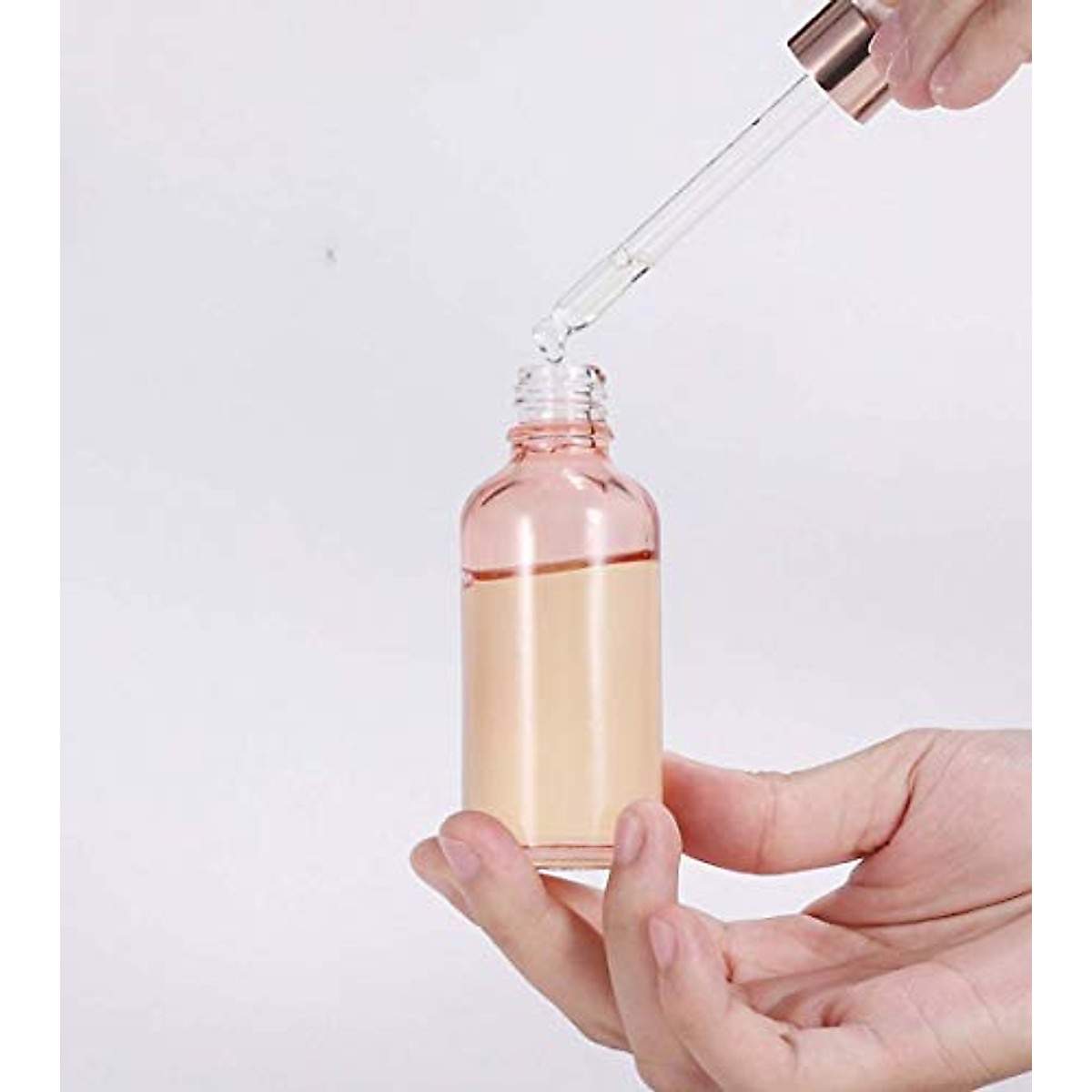 6 Pack Essential Oil Dropper Bottle Pink Glass Dropper Bottle Cosmetic Liquid Aromatherapy Bottle Perfume Sample Vial Travel DIY Dropper Pipette Bottles (50ml/1.7oz)