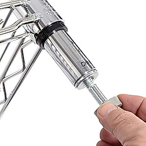 Nexel 14" x 24" x 74", 4 Tier Adjustable Wire Shelving Unit, NSF Listed Commercial Storage Rack, Chrome Finish, leveling feet