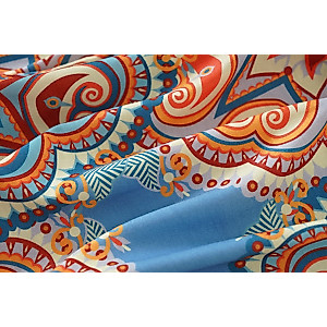 Vozanet Women's V Neck Sexy Pajamas Capri Sets Mexican Style Floral Sleepwear 2PCS Totem Casual Nighty Plus Size M to 5XL, Bohemia, XXX-Large