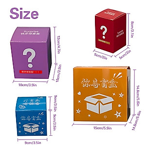 Mystery Surprise Box Set of 4 Gift Box Assorted Sizes Nesting Surprise Boxes for Gift Toy Candy Wrapping, Suitable for parties, Christmas, Halloween, Holidays, Family Parties or Large Events