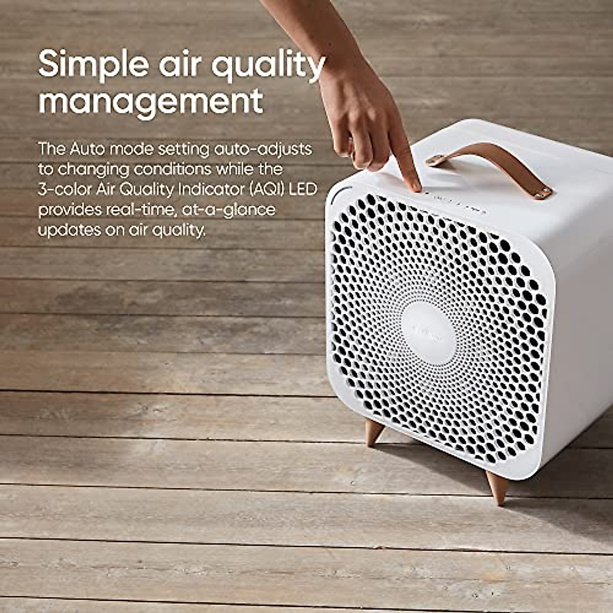 BLUEAIR Pure Fan Auto, 3-Speed HEPASilent Room Fan, Cools + Cleans, Removes Allergens Dust Pollen for Floor Table Desk and Bedrooms, White, Medium