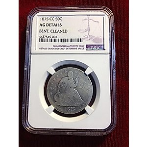 1875 CC Sitting Liberty Half Dollar 50C AG Details NGC