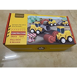 CARLORBO Toy Cars for Toddlers 1-3 - Pull Back Cars Toys, Press and Go Truck Toys for 18 Months to 2 3 4 5 Years Boys Girls Gift 4 PCS (Construction Vehicles)