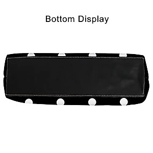 Retro Black and white Polka Dot Tote Bag for Women Leather Handbags Women's Crossbody Handbags Work Tote Bags for Women Coach Handbags Tote Bag with Zipper.