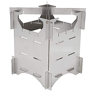 Wood Burning Stove, Portable Stainless Steel Folding Wood Burning Stove Mini Cooker for Outdoor Camping Travel Hiking Picnic