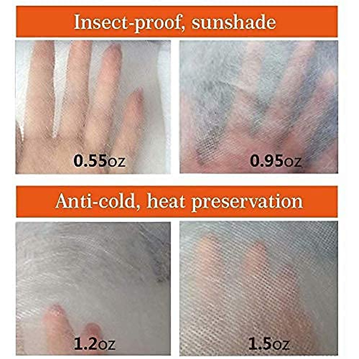 Agfabric Plant Covers Freeze Protection 72"x72"x12" 0.9oz Freeze Cloths for Plants,Plant Frost Protection Covers Drawstring Bags Shrub Jacket,White