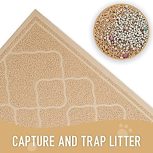 Heeyoo Cat Litter Mat, Large Kitty Litter Box Mat 47 x 35 Inches, Litter Trapping Mat with Waterproof and Non-Slip Backing, Keep Floors Clean, Soft on Kitty Paws