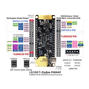 LILYGO T-Zigbee Dual MCU Development Board ESP32-C3 TLSR8258 Ultra Low Power IOT WiFi BLE Smart Control Module (T-Zigbee)