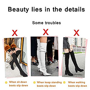 Women Knee Boots Anti-Slip Straps Fixed belt Accessories,Anti-Fall Inside with 20 pcs tape stickers [1 pair](11.8-17.7 inch)