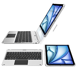 Arteck iPad Air 2024 11-inch/Air 10.9-inch/Pro 2022 Keyboard Case with Trackpad, Bluetooth Keyboard with Folio Full Protection Case and Touchpad for Apple iPad Air 2024 11inch with Swivel Rotating