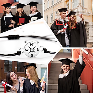 Tarsus Graduation Gifts for Her Him 2024 High School College 5th 8th Grade Masters Degree Phd Senior Graduation Class of 2024 Compass Bracelets Gifts for Student Women Men Teen Girl Boy