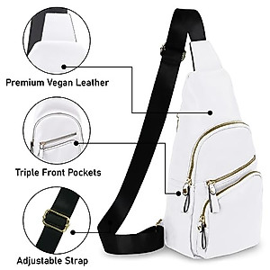 Emperia Small Sling Bag Fanny Packs Crossbody Bags Travel Backpack Chest Bag Gifts for Women Men White