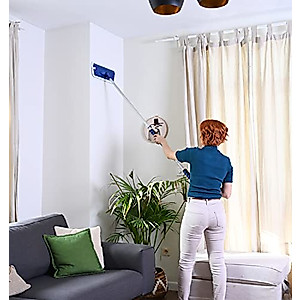 Silva Microfiber Mop Set with Re-usable Microfiber Pads(Wet/Dry/Wall) | 360-Rotating Mop Head | Sturdy, Extra Long, and Adjustable Mop Pole | Ergonomic Soft-Sponge Handle