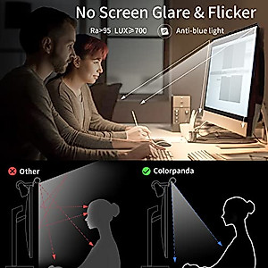 Colorpanda Monitor Light Bar, Monitor Light Lamp with Touch Control, No Screen Glare Dimmable Desk Lamp Computer Monitor Light Bar for Screen Home Office