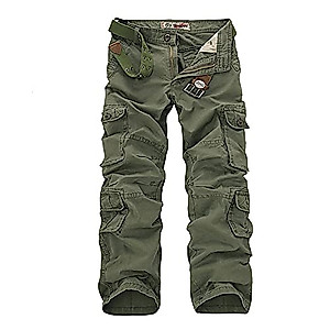 TOWMUS Cargo Pants for Men Men's Casual Hiking Cargo Pants Military Army Camo Pants Combat Work Pants Trousers with 8 Pockets