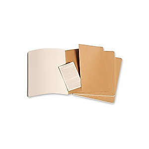 Moleskine Cahier Journal, Soft Cover, XL (7.5" x 9.5") Ruled/Lined, Kraft Brown, 120 Pages (Set of 3)