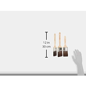 Amazon Basics Master Pro Paint Brush Set, 3-Pack, Wood and Brown