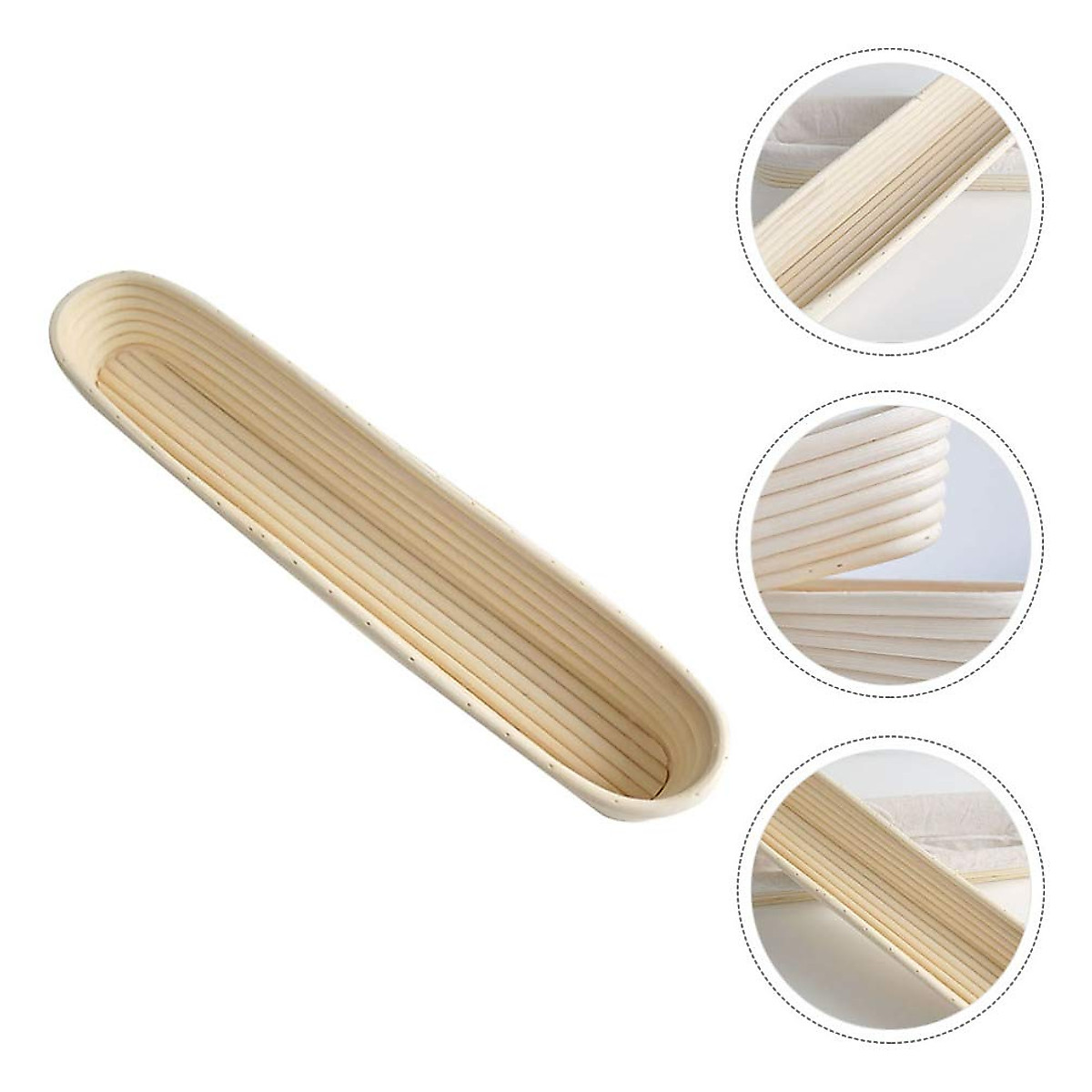 DOITOOL 1pc Bread Basket Brotform Rattan Basket Oval Basket Bread Serving Basket Bread Warmer Basket Proofing Bowl Dough Holder Long Banneton Pan Vine. Bread Rack Heart-shaped