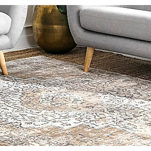 nuLOOM Vintage Medallion Thea Area Rug, 6' 7" x 9', Beige