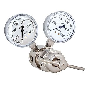 Miller Smith 826-00-00 Silverline High Pressure Analytical Brass Single Stage Regulators, 4000 PSI
