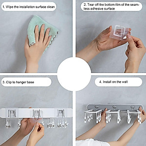 COSMICROWAVE Drying Rack Clothing Wall Mounted,Drying Rack Clothing Collapsible, Push Type Foldable Socks Underwear Storage Rack Multifunction Wall Mounted Drying Holder