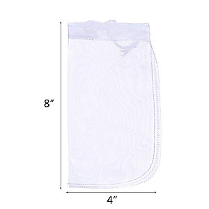 Alegi 180 Micron Aquarium Filter Media Fine Mesh Bag, 8" by 4" Small Resin Filters Media Bags for Fish Tank (8" 4"(4Pcs))