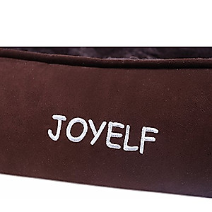 JOYELF Medium Dog Bed with Washable Removable Cover, Rectangle Soft Calming Cat Bed & Sofa, Plush Warming Pet Bed Furniture for Puppy Dogs & Cats with Squeaker Toys as Gift