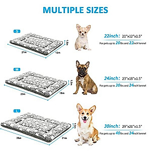 Kigmmro Dog Bed Mat, Reversible Dog Crate Pad for Medium Small Dogs, Machine Washable Pet Bed Pad for 22-inch Kennel, Portable and Soft Pet Bed Mat