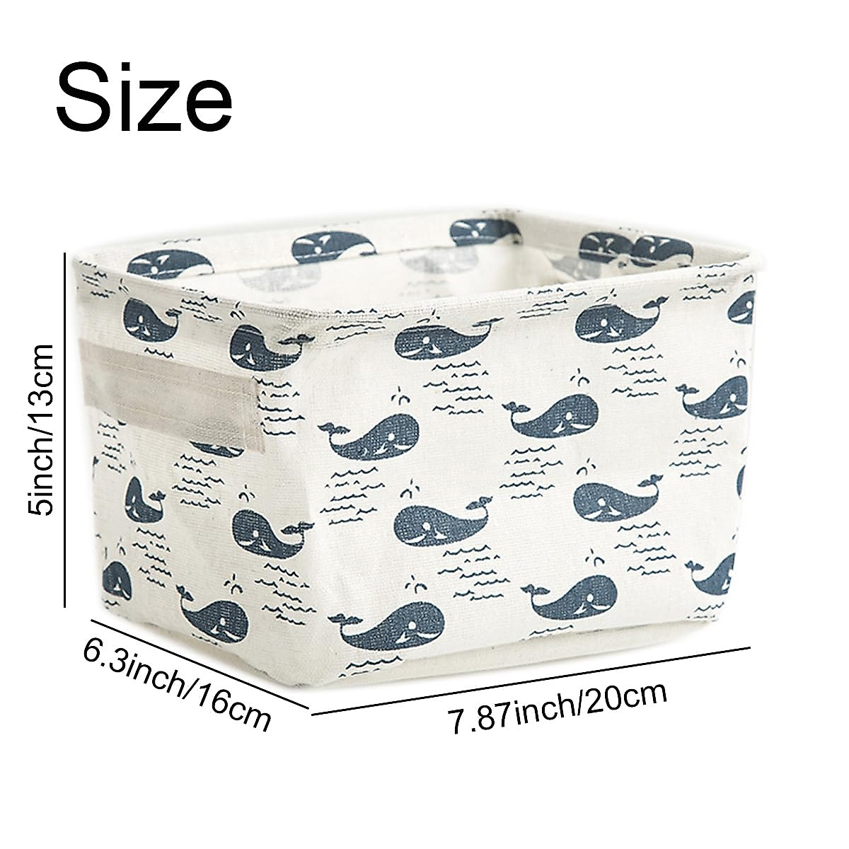 Misgirlot 6Pcs Cute Canvas Storage Basket with Handles Cartoon Storage Box Small Foldable Storage Baskets for Organizing Home Office Baby Pets Sundries(Random style)