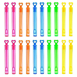 20 Pcs Empty Colorful Bubble Wands Party Bag Bubbles Mini Party Bubbles Small Bubble Tubes Wedding Favour Bubbles Heart