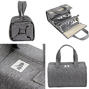 4kits Hanging Roll-Up Makeup Bag/Toiletry Kit/Travel Organizer for Women - 4 Removable Storage Bags - Organize Make Up, Cosmetics, First Aid, Medicine, Personal Care, Bathroom, Palette/Brush Holder