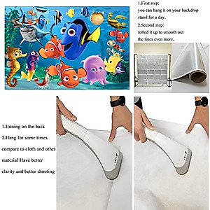 Finding Nemo Background Birthday Decorations, Finding Dory Happy Birthday Banner Backdrop for Finding Nemo Birthday Party Supplies (5x3ft)