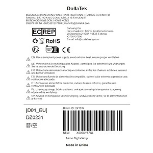 DollaTek TPA3116D2 Mono Channel Digital Amplifier Board NE5532 150W DC12-26V AMP Module for Car Home Theater and DIY Audio