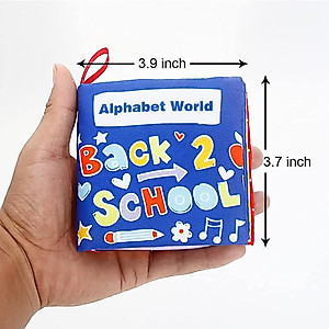 FunsLane Baby Bath Books, Soft Cloth Books for Babies First Year Gift, Activity Fabric Non-Toxic Crinkle Books, Infants Boys and Girls Early Educational Learning Toys, Baby Shower