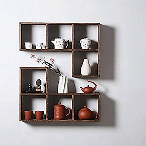 LLRYN Rustic Wall-Mounted Racks - Solid Wood. Suitable for Entrance passages, Kitchens, bathrooms, Living Rooms, etc. (Size : E)