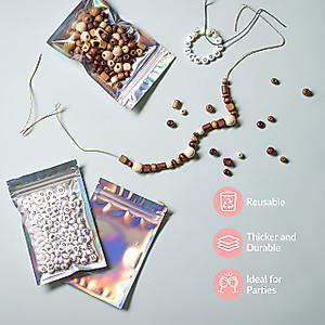 100 Pieces Mylar Bag - 4X6" | Mylar Bags | Food Storage | Coffee Storage | Candy Bags | Resealable Bags For Small Business and Packaging| Holographic Bags | Pouch Bags | Package Bags | Smell Proof Bag