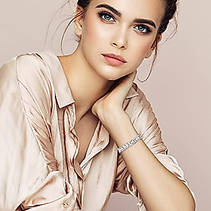 20mm Bling Rose Band for Samsung Galaxy Watch 4 40mm 44mm, Watch 5 40mm 44mm, Galaxy Watch 4 Classic 42mm 46mm, Active 2 40mm 44mm, Watch 3 41mm Adjustable Band Women Bracelet Wristband, Silver