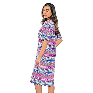 4360-R-10070-2X Just Love Short Sleeve Nightgown / Sleep Dress for Women / Sleepwear,Colorful Aztec,2X Plus