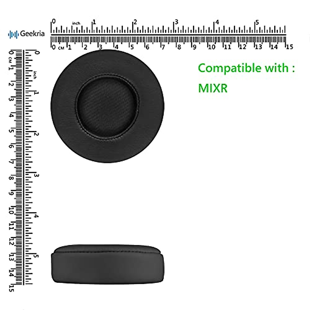 Geekria QuickFit Replacement Ear Pads for Monster Beats MIXR Headphones Earpads, Headset Ear Cushion Repair Parts (Black)