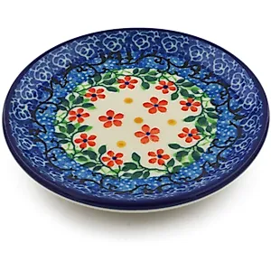 Polish Pottery Mini Plate made by Ceramika Artystyczna (Little Flowers Theme) + Certificate of Authenticity