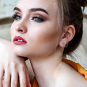 JICHENGEM 7Pairs Hypoallergenic Silver Gold Black Stud Earrings Set, Titanium Stainless Steel, 2-8mm CZ Cartilage Stud Earrings Jewelry for Women Men