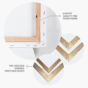 PIXY CANVAS Value Pack of 1 Stretched Canvas 24x36 inch, 3/4 (0.75) inch deep for Your Paintings/Artwork/Wall Art/Wall Decor (Pack of 1 Canvas, 24 x 36 inch, Portrait)