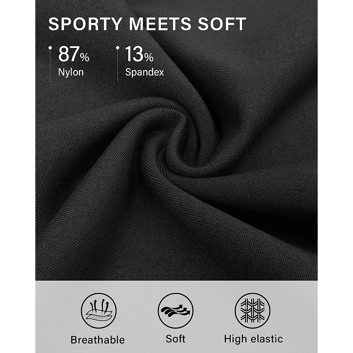 Stelle Womens High Waisted Legging Yoga Pants with Pockets for Workout (Cotton Like Softness-Black, Large)