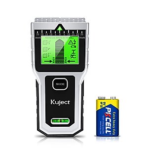 Kuject Stud Finder Wall Scanner - 8 in 1 Electronic Stud Sensor with Magnetic Detector, Bubble Level, LCD Display, Wall Scanner for the Center and Edge of Metal Wood AC Wire Studs Joist Beam
