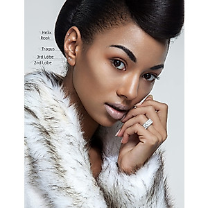 925 Sterling Silver Tiny 2mm Stud Earrings for Women: 5 Pairs Cartilage Helix Hypoallergenic Stud Earrings Clear Round CZ Stud Earrings Set for Women Multiple Piercing