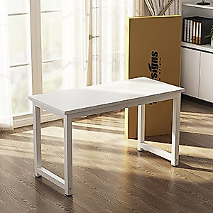 Tribesigns Modern Simple Style Computer Desk PC Laptop Study Table Workstation for Home Office White