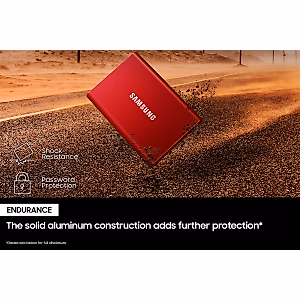 SAMSUNG SSD T7 Portable External Solid State Drive 1TB, Up to USB 3.2 Gen 2, Reliable Storage for Gaming, Students, Professionals, MU-PC1T0H/AM, Blue