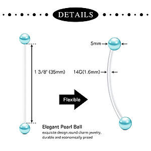 Anicina Plastic Pregnancy Belly Button Rings Maternity Belly Button Ring Bioplast Sports Clear Pregnancy Belly Rings Piercing Retainer for Pregnant Women Mix Style 14G 35mm Blue