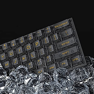 dagaladoo 140 Keys Black Clear Keycaps Full Set, Custom Cherry Profile Keyboard Keycaps, XVX Transparent PC Material Keycaps for 60% 65% 75% 100% Cherry Gateron Mx Switches Mechanical Keyboard